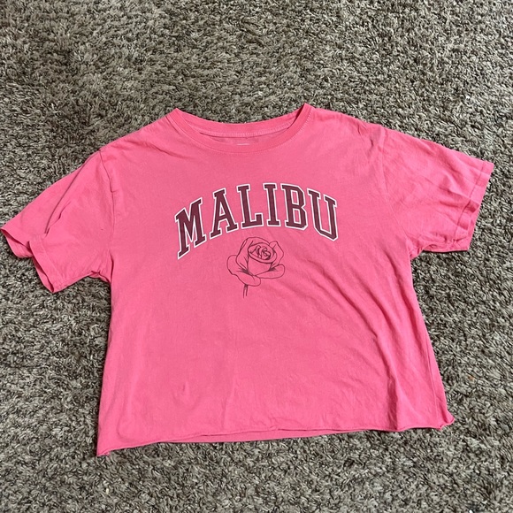 Mighty Fine | Tops | Mighty Fine Pink Malibu Crop Top | Poshmark